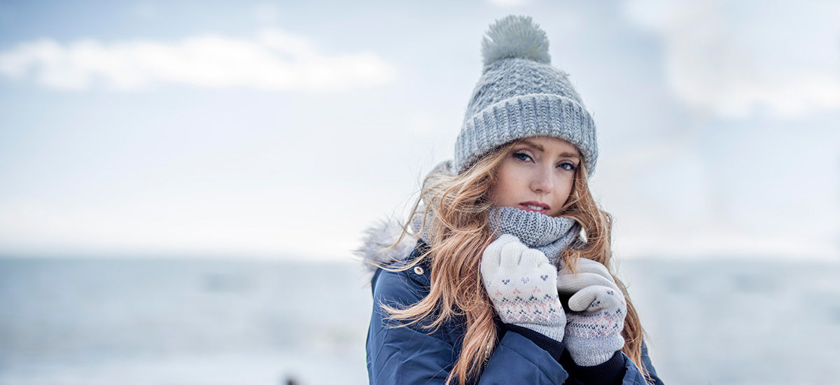 Luvas femininas em tricô e impermeáveis para o frio, inverno e neve ...